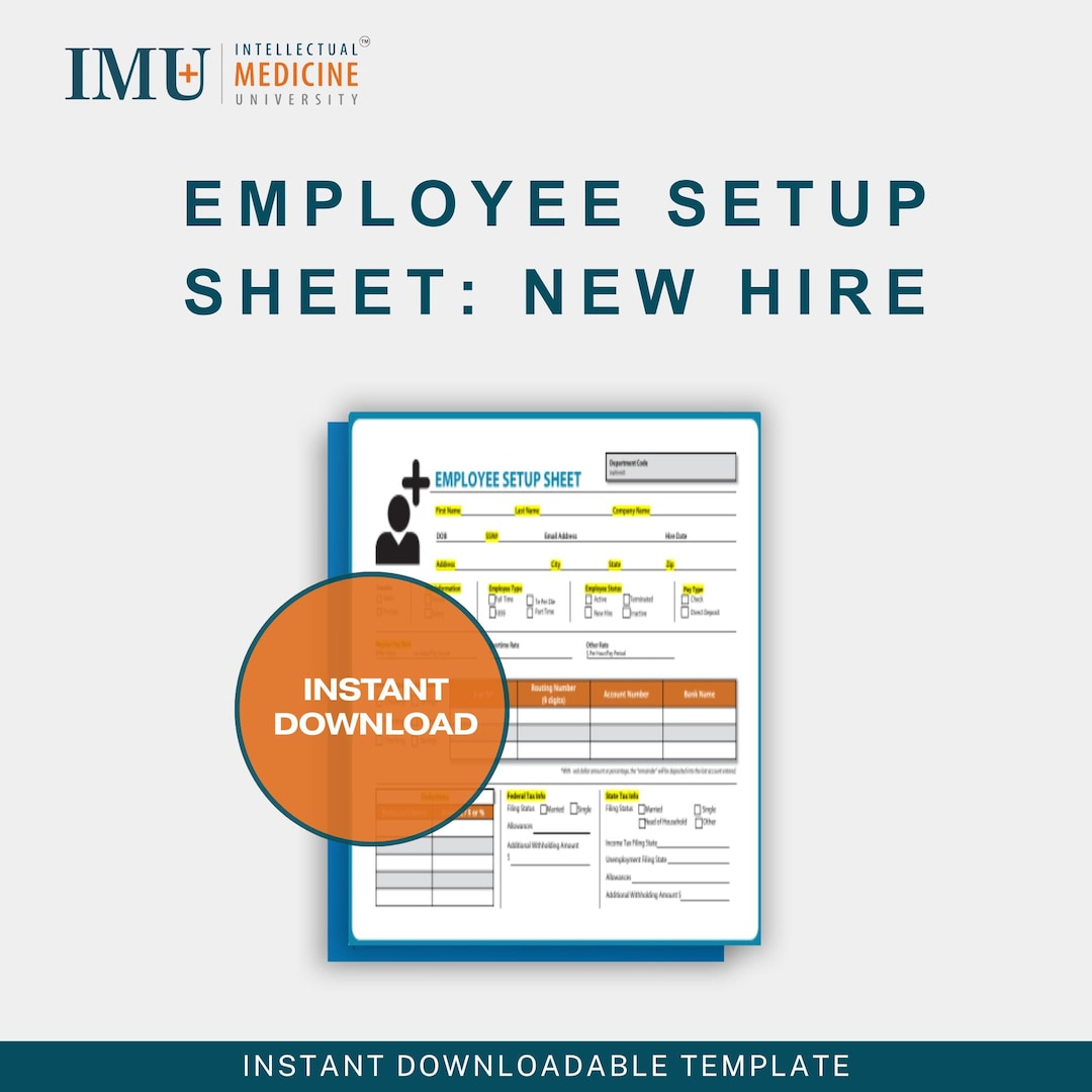 New Hire Onboarding Checklist – Employee Setup Sheet (printable PDF) - Etsy