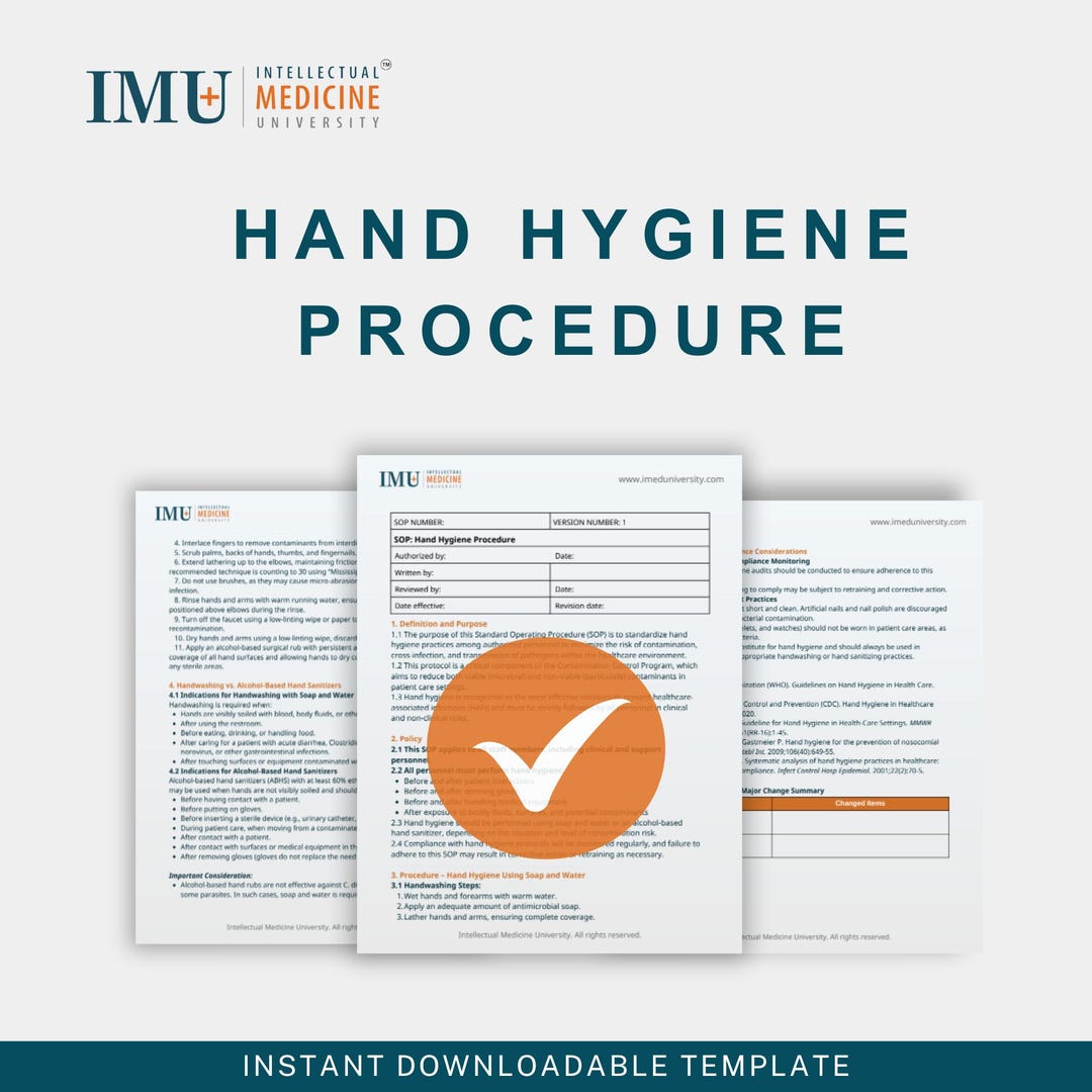 Hand Hygiene SOP – Clinical Handwashing Guidelines (PDF) - Etsy