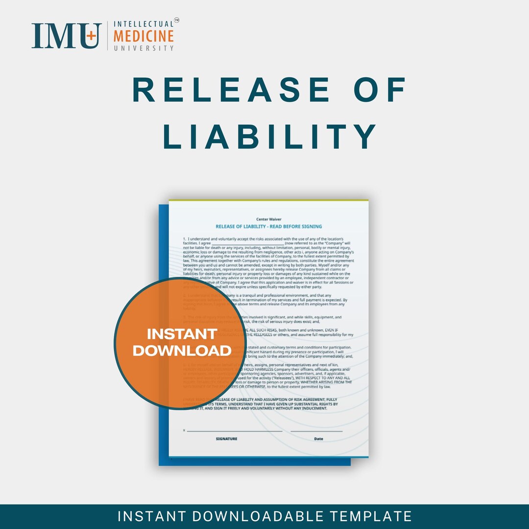 Release of Liability Form - Patient Waiver, Risk Acknowledgment and ...