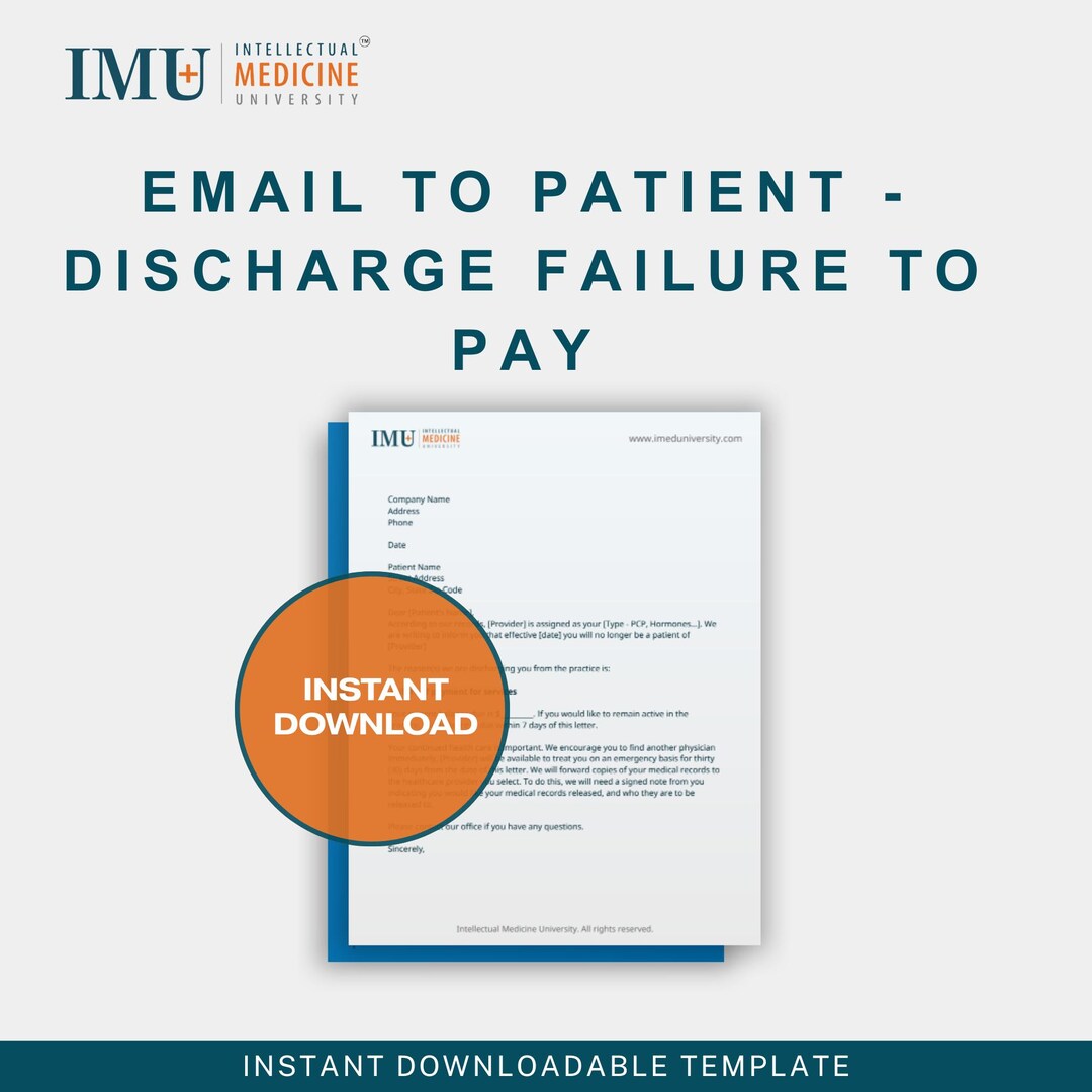 Patient Discharge Email – Non‑payment Termination Letter Template for ...