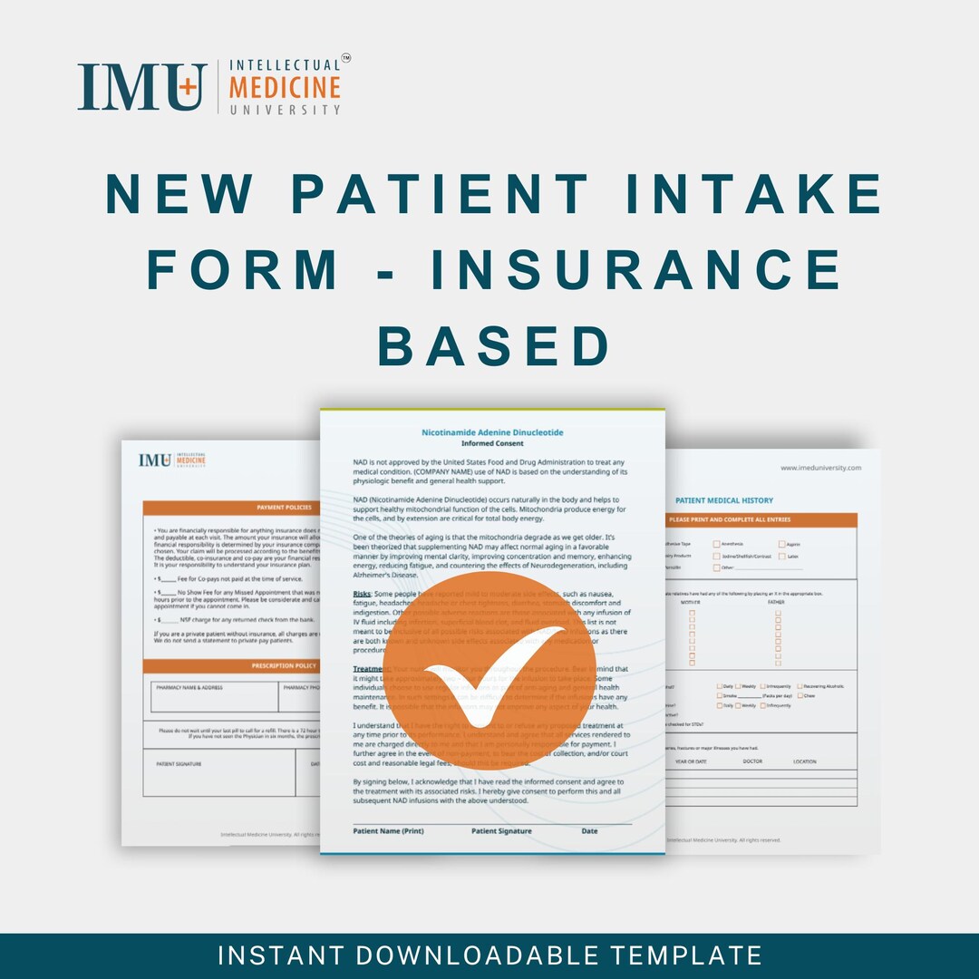New Patient Intake Form - Comprehensive Insurance - Based Registration ...