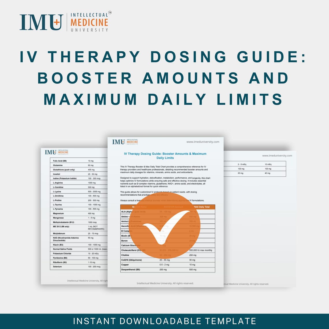 IV Therapy Dosing Guide: Nutrient Amounts & Limits Chart (PDF Download ...