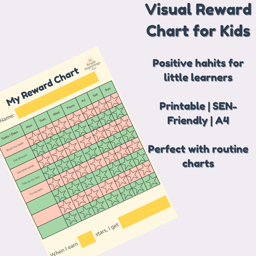 My Reward Chart for Kids | Printable Sticker Chart | Sen-friendly ...