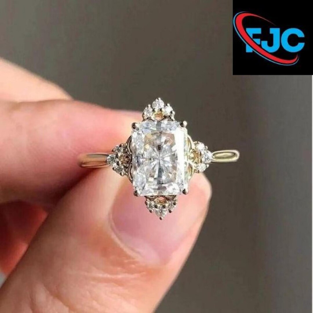 2 CT Women's 14k Solid Gold Cathedral Setting Anniversary Rings ...