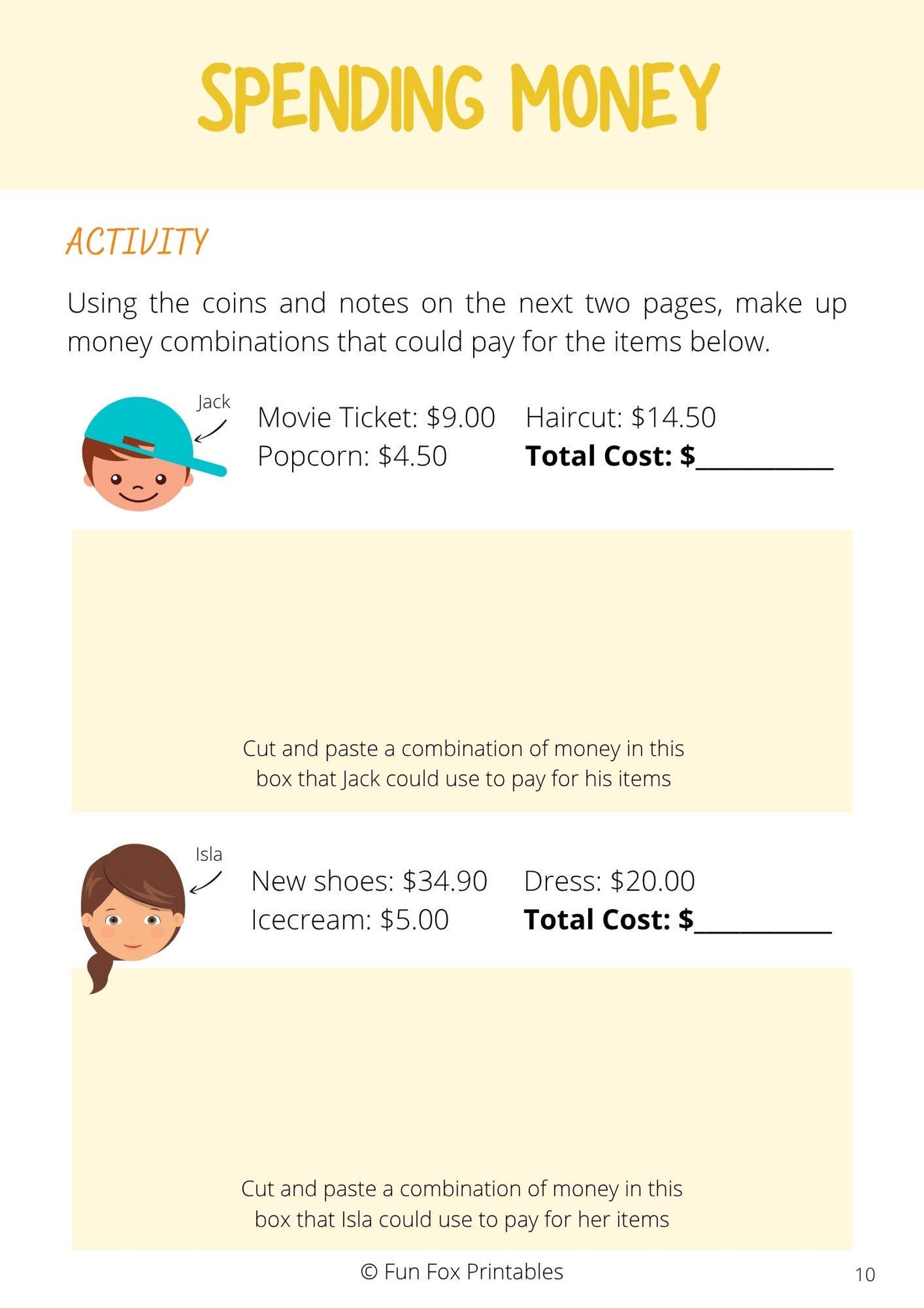 Spending Money - Intermediate Level Activity Book (book 3) for Tweens ...