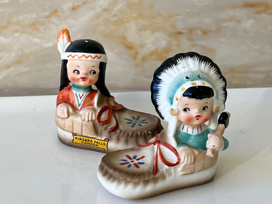 Vintage Salt and Pepper Shakers Indian Native American - Etsy
