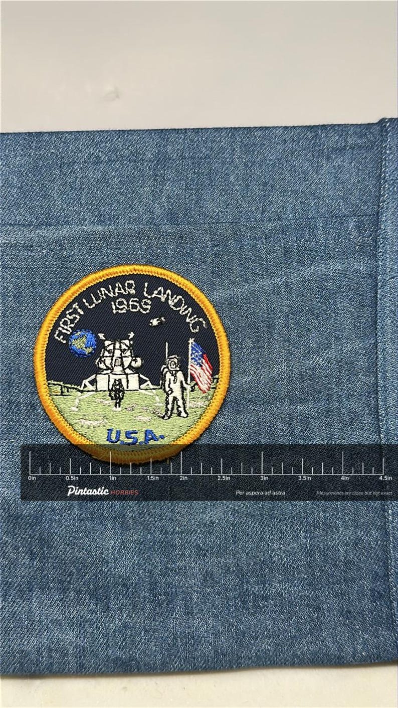 Moon Landing Collectable Patch: Sew-on Round Navy-gold - 1969 Space ...