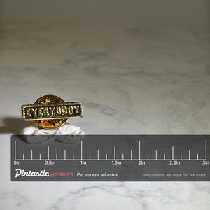 Everybody Slogan Pin: Silver and Gold Finish - Retro Motivational ...