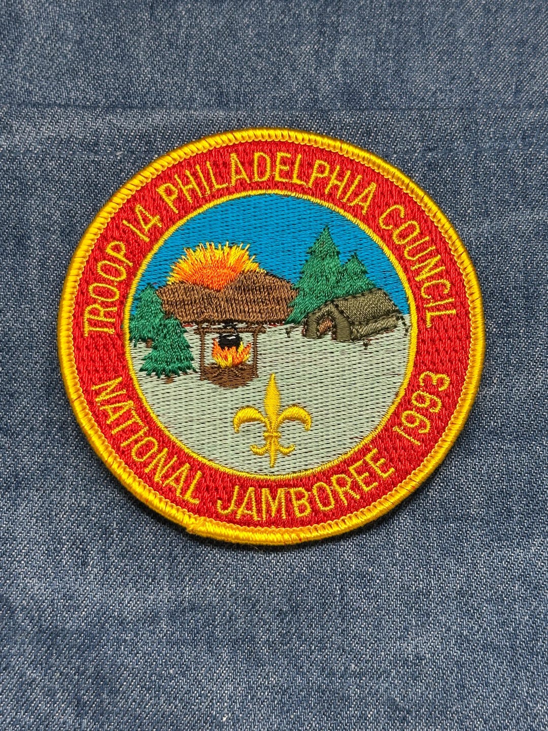 Boy Scouts Patch: Sew-on Round Red-yellow - 1983 Jamboree Accessory - Etsy