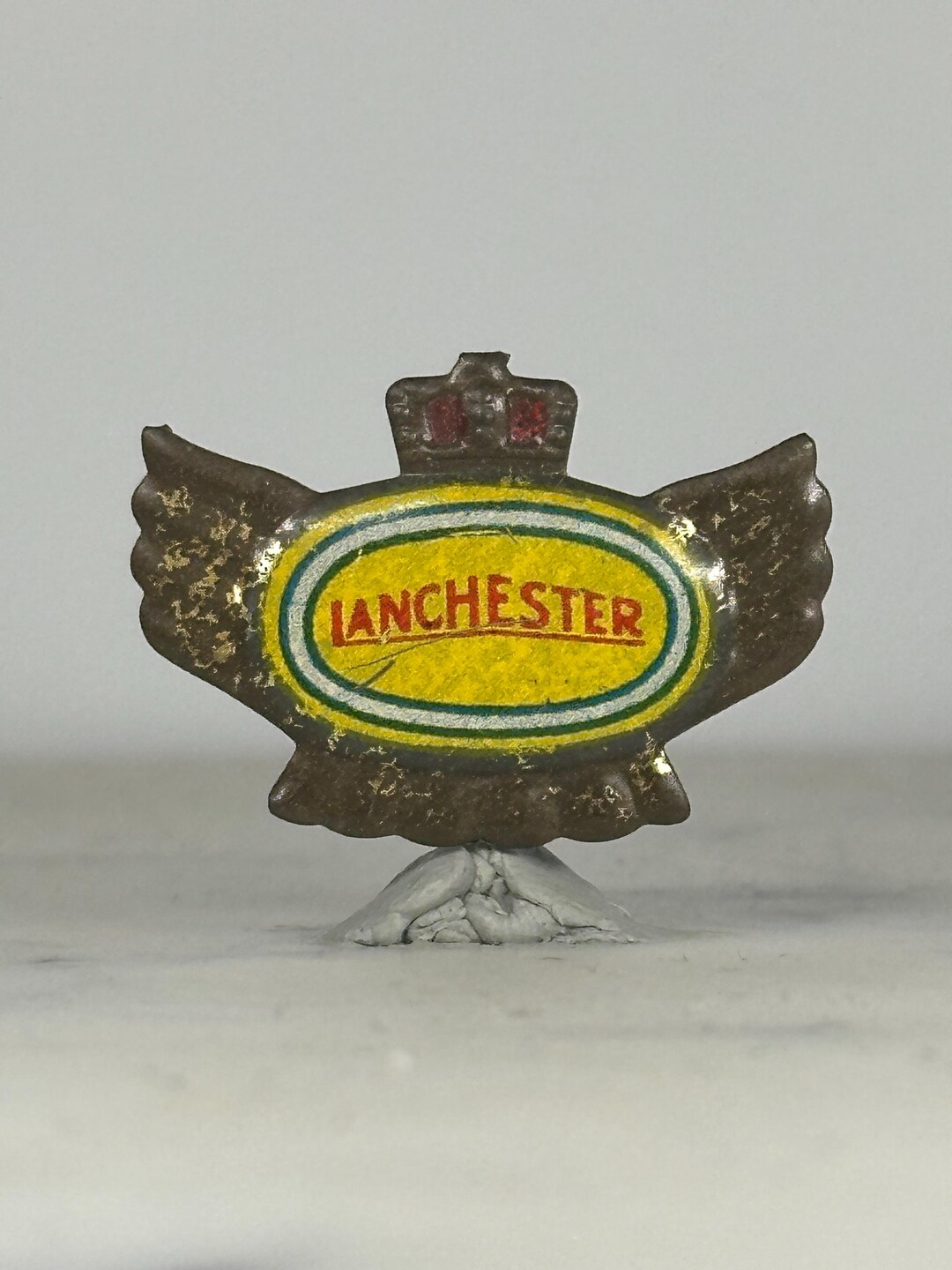 Lanchester Car Club Pin: Yellow Enamel Winged Badge - Vintage Auto ...