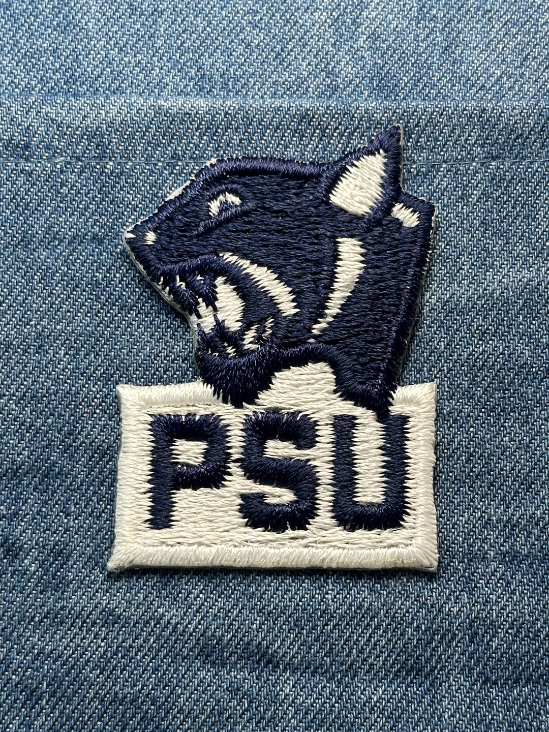 Vintage PSU Patch: Iron-on Blue & White - College Mascot Accessory - Etsy