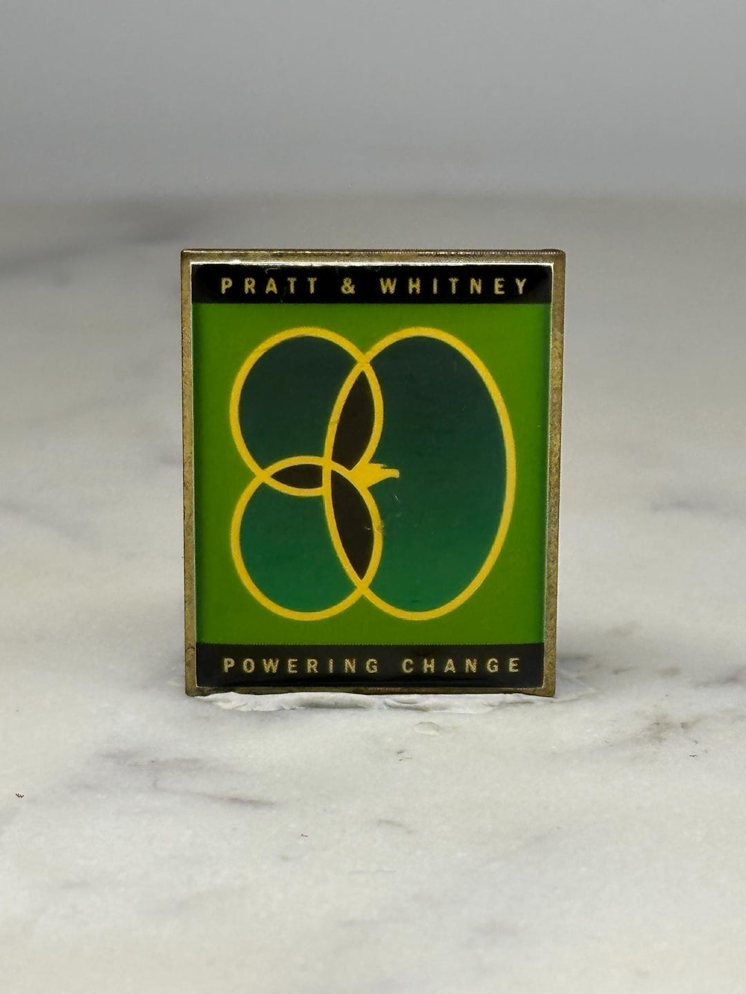 Pratt & Whitney Square Pin: Green Enamel Logo - Industrial Era ...