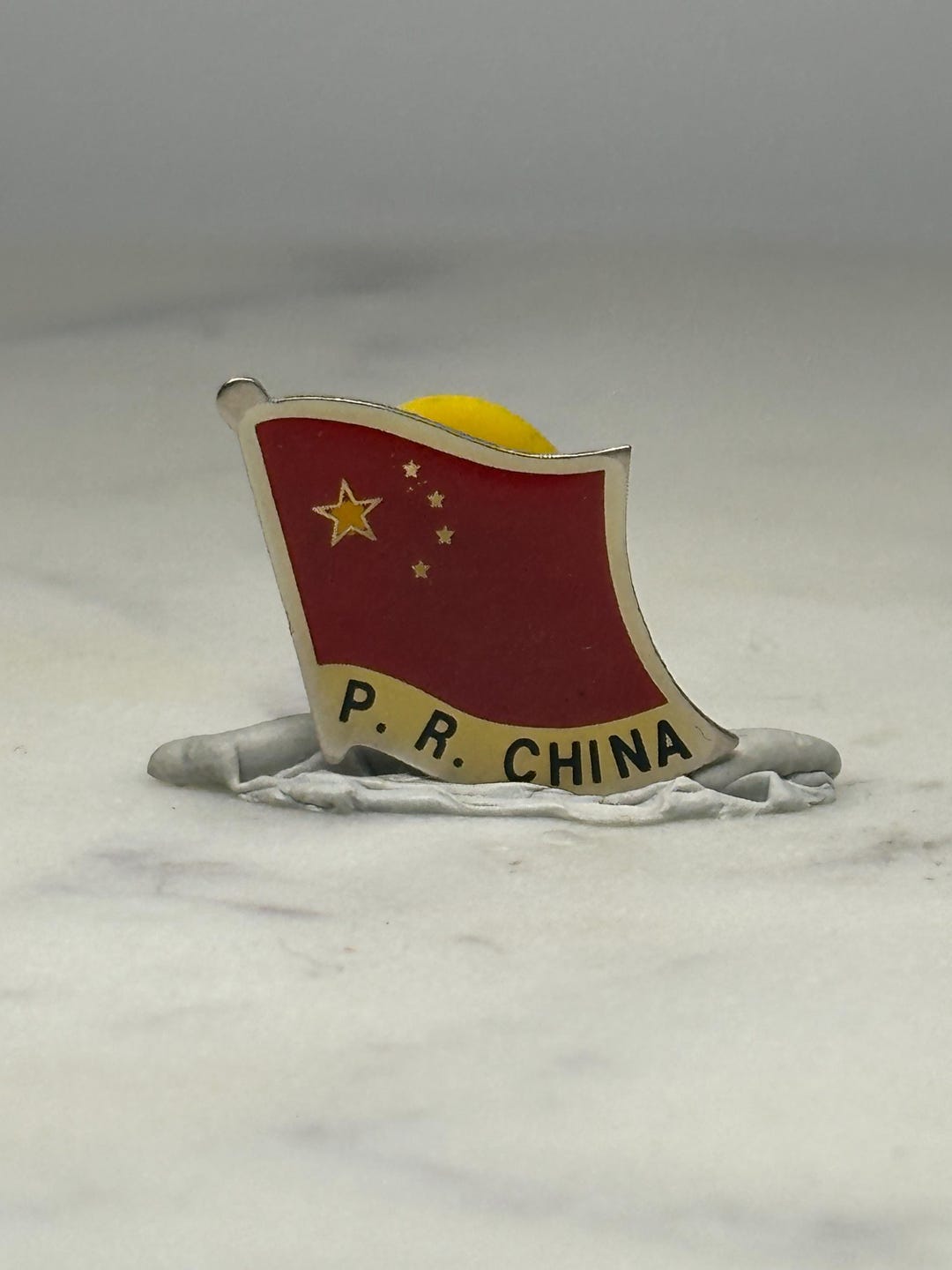 China Flag Lapel Pin: Red Enamel Gold Trim - Vintage Patriotic ...