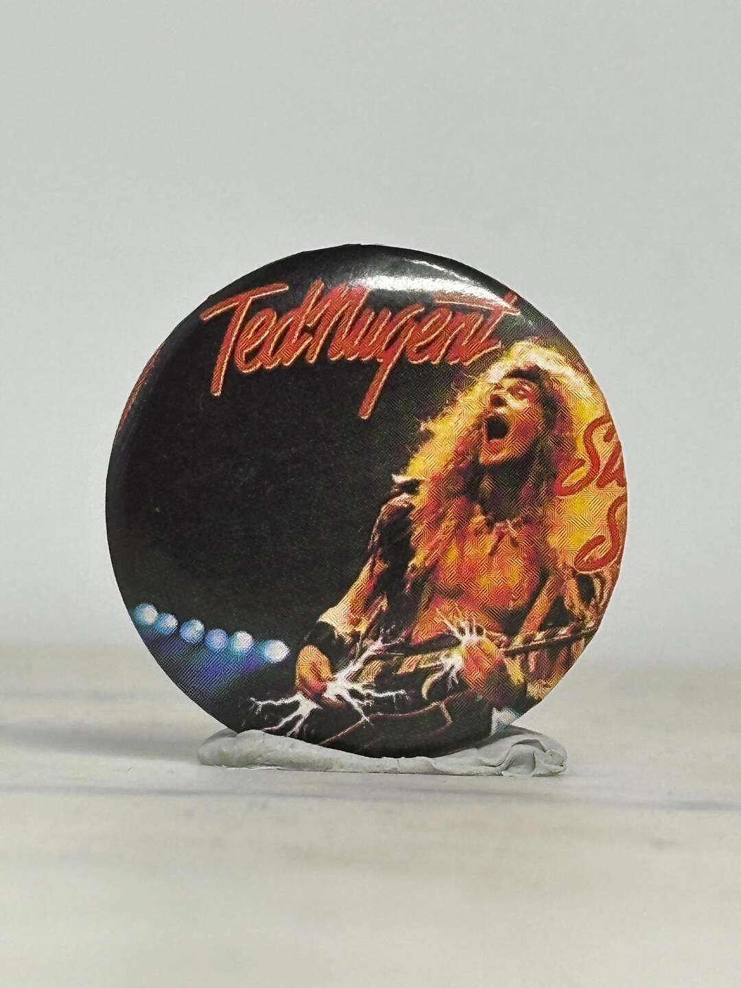 Ted Nugent Music Pin: Glossy Rock Design - Vintage 70s Accessory - Etsy