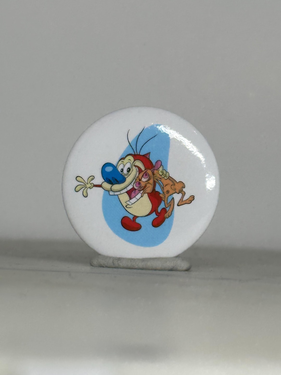 Vintage Ren & Stimpy Button Pin: Classic Cartoon White Round - 90s ...