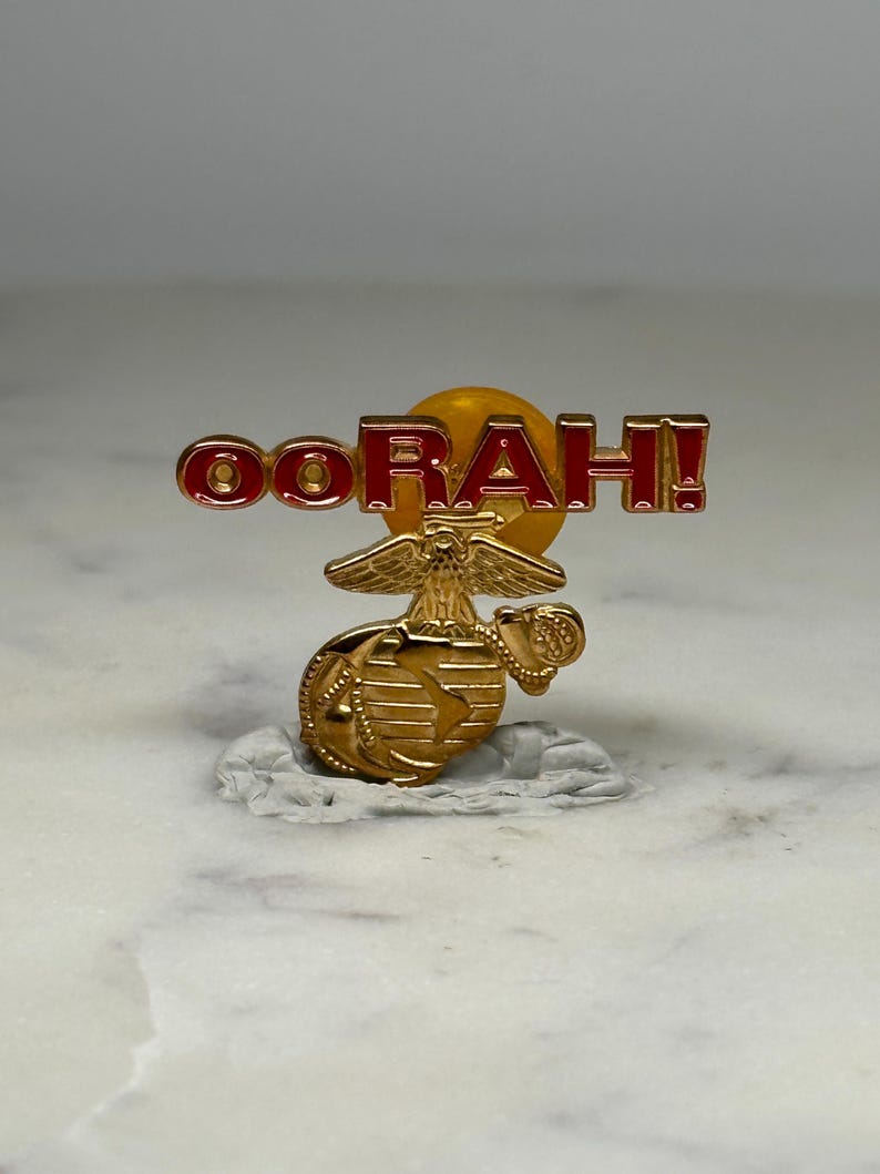 USMC OORAH Pin: Gold & Red Enamel - Military Tribute Accessory - Etsy