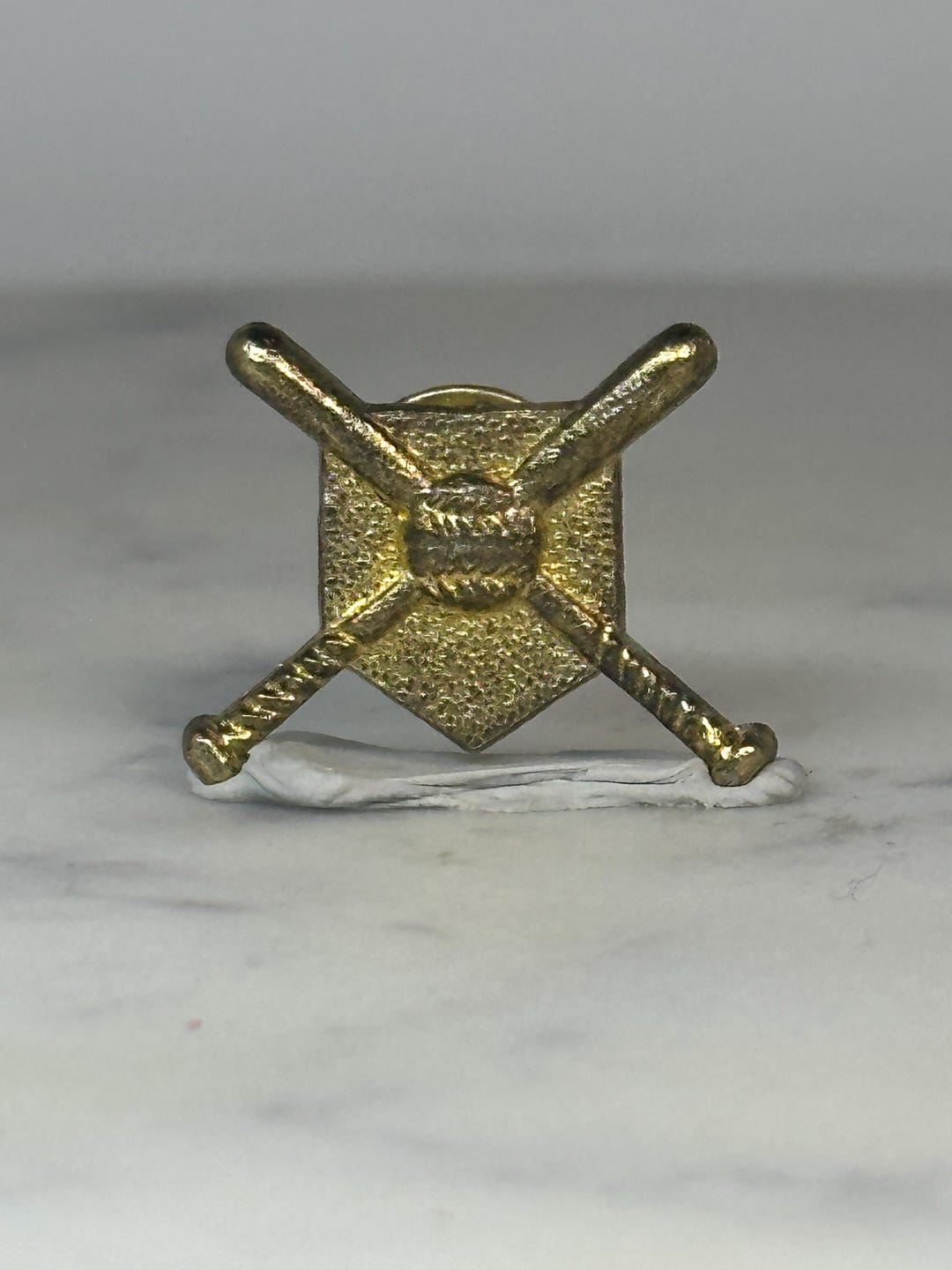Baseball Crossed Bats Pin: Gold Tone Finish - Vintage Sports Accessory ...