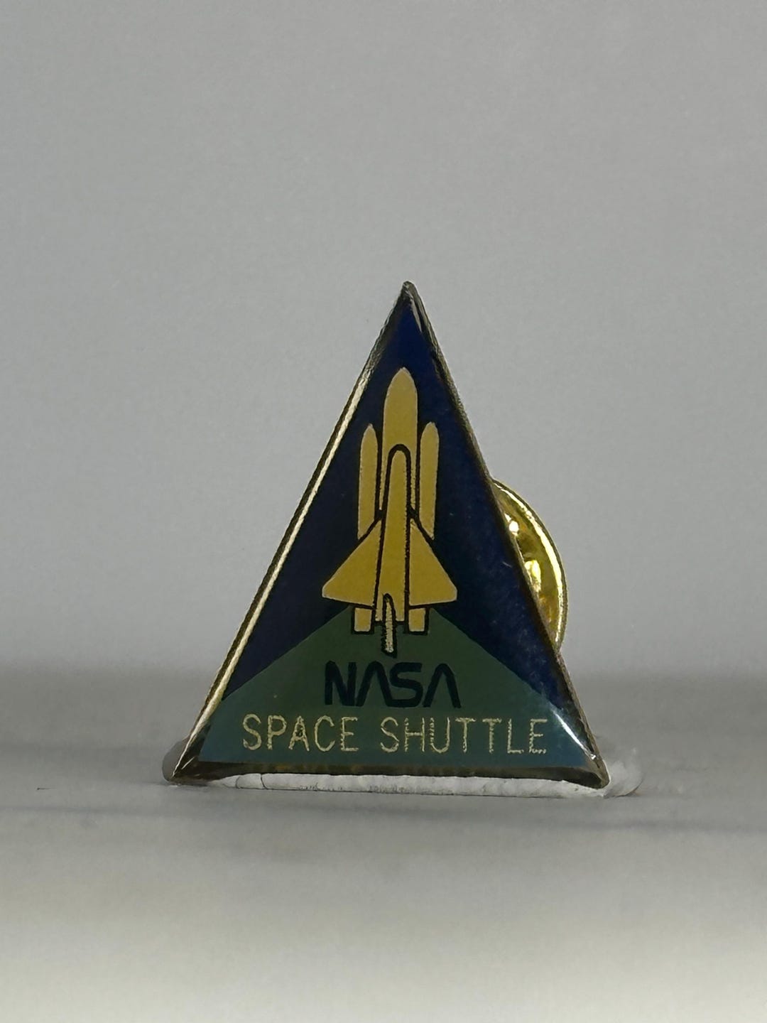 Vintage NASA Space Shuttle Enamel Pin: Triangular Gold-tone - Retro ...