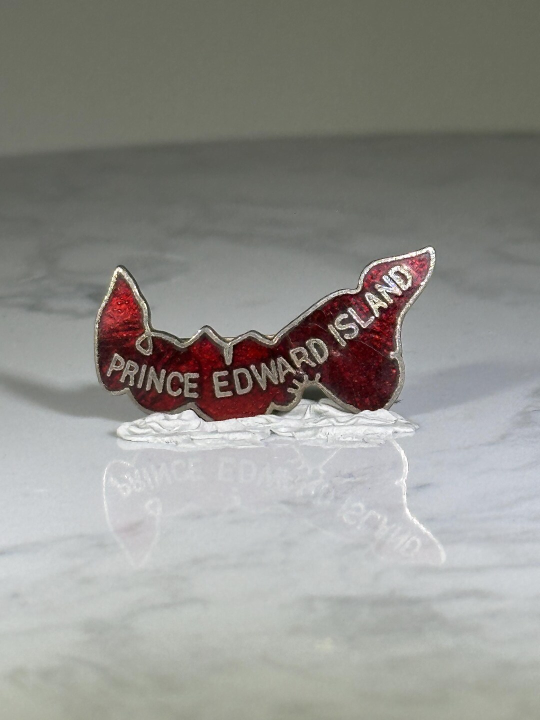Prince Edward Island Pin: Red Enamel Map - Vintage Travel Souvenir ...