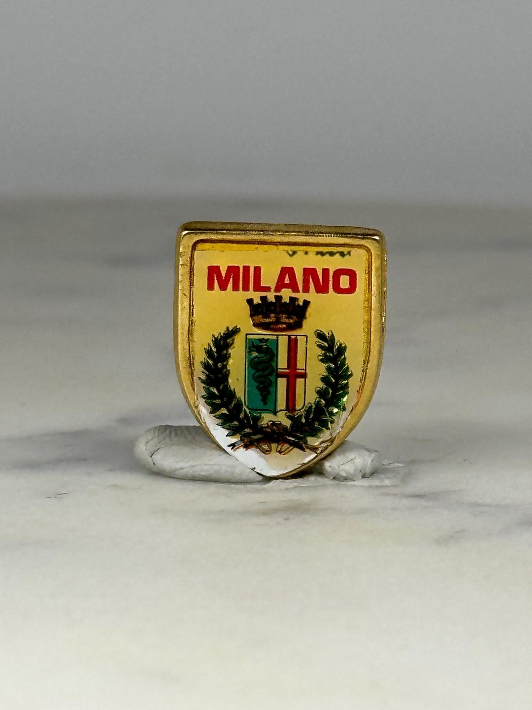 Milano Shield Pin: Gold Enamel Crest - Vintage Travel Accessory - Etsy