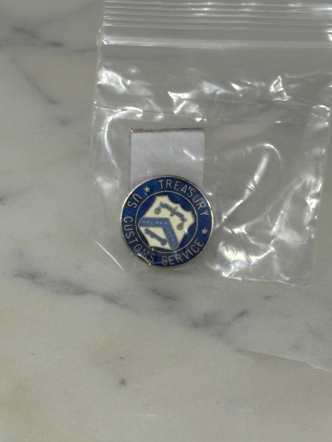 Us Customs Service Pin: Blue & White Enamel - Vintage Government ...