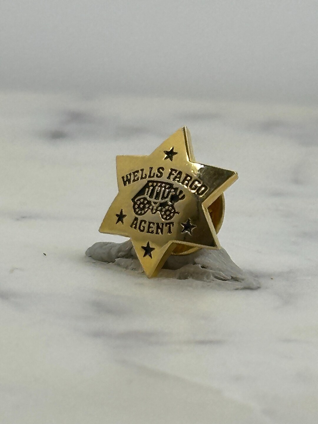 Wells Fargo Agent Enamel Pin: Gold Sheriff Star - Western Theme ...