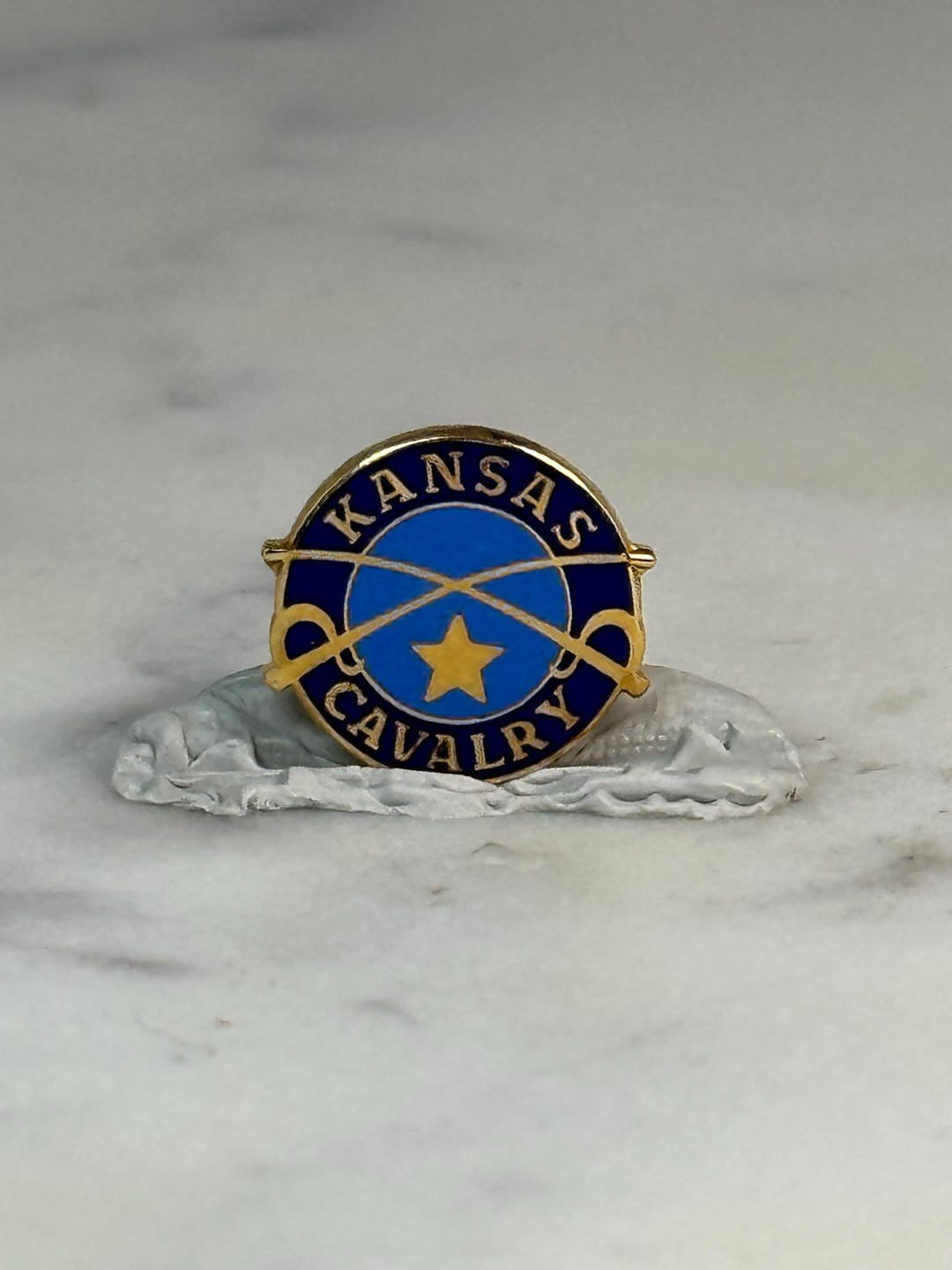 Kansas Cavalry Lapel Pin: Blue & Gold Enamel - Military Collectible ...