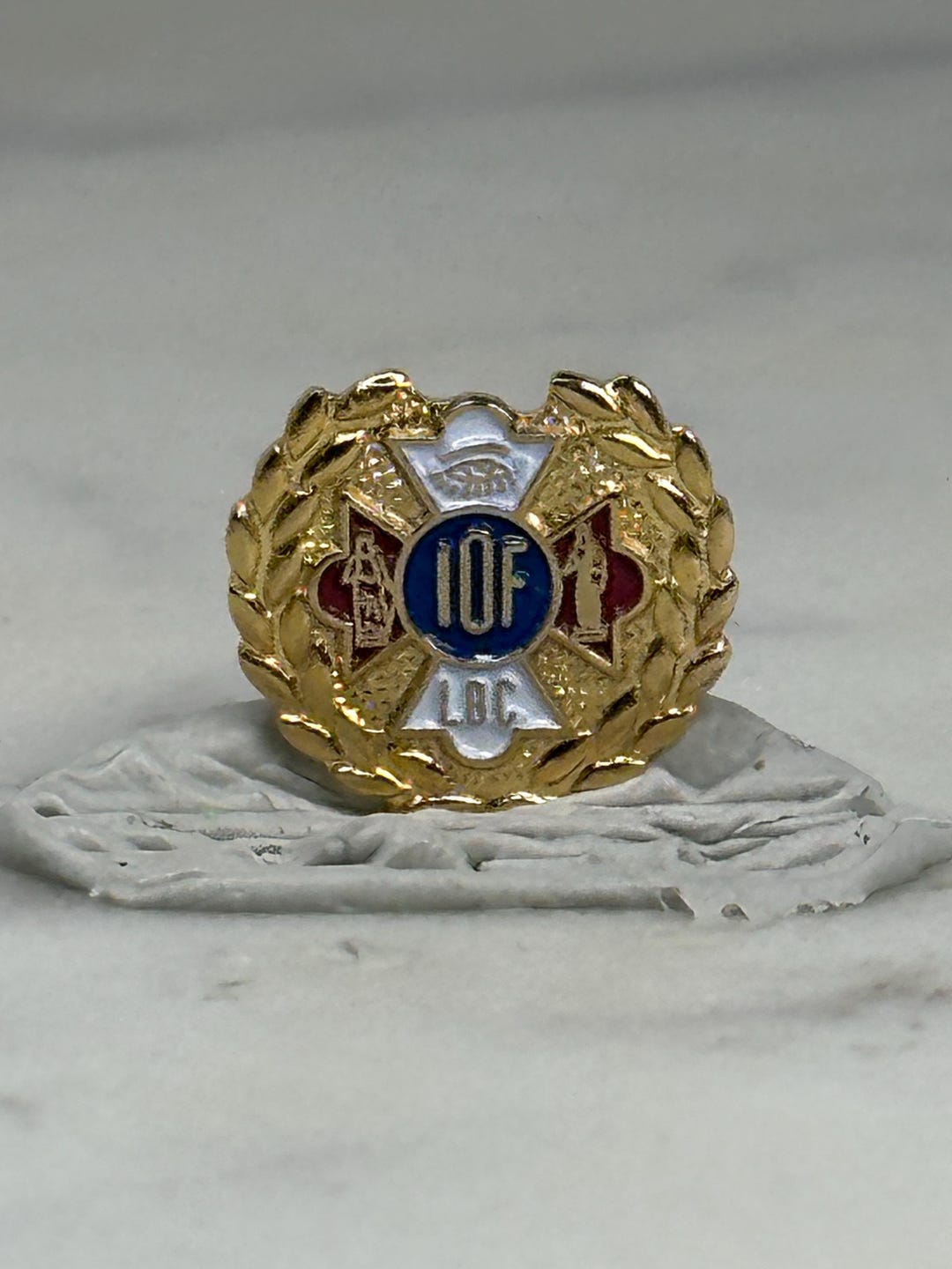 IOF Fraternal Order Pin: Gold Tone Enamel - Vintage Organization ...