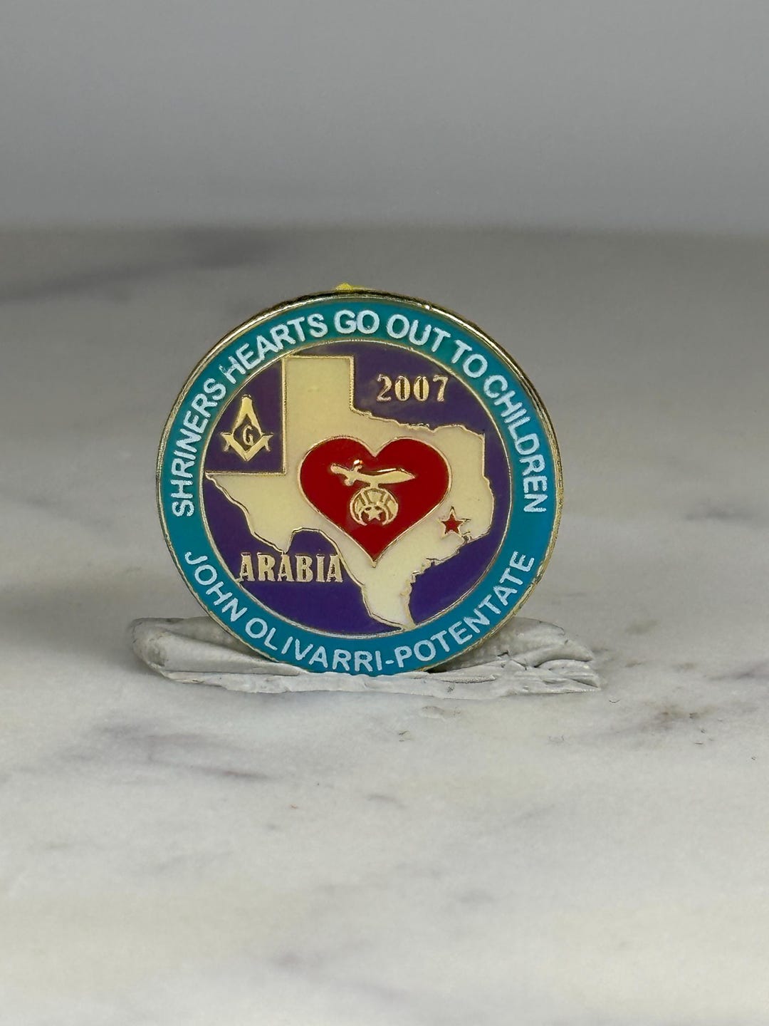 Shriners Children's Charity Pin: Gold Red Enamel - 2007 Texas Accessory ...