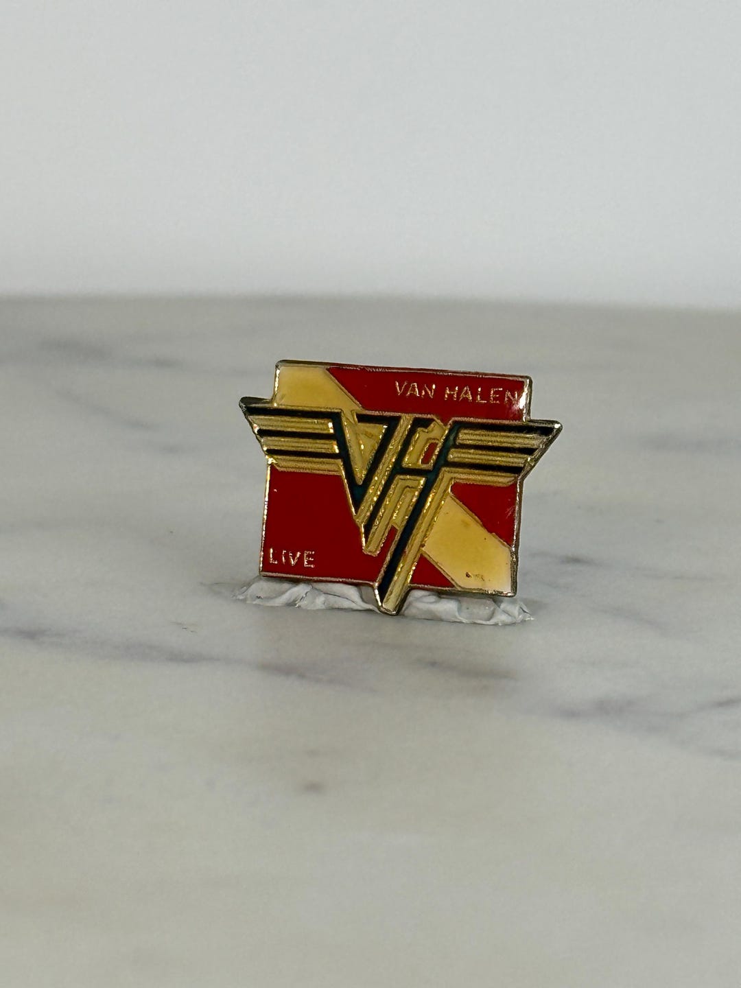 Van Halen Enamel Pin: Red & Gold Logo - 80s Rock Accessory - Etsy