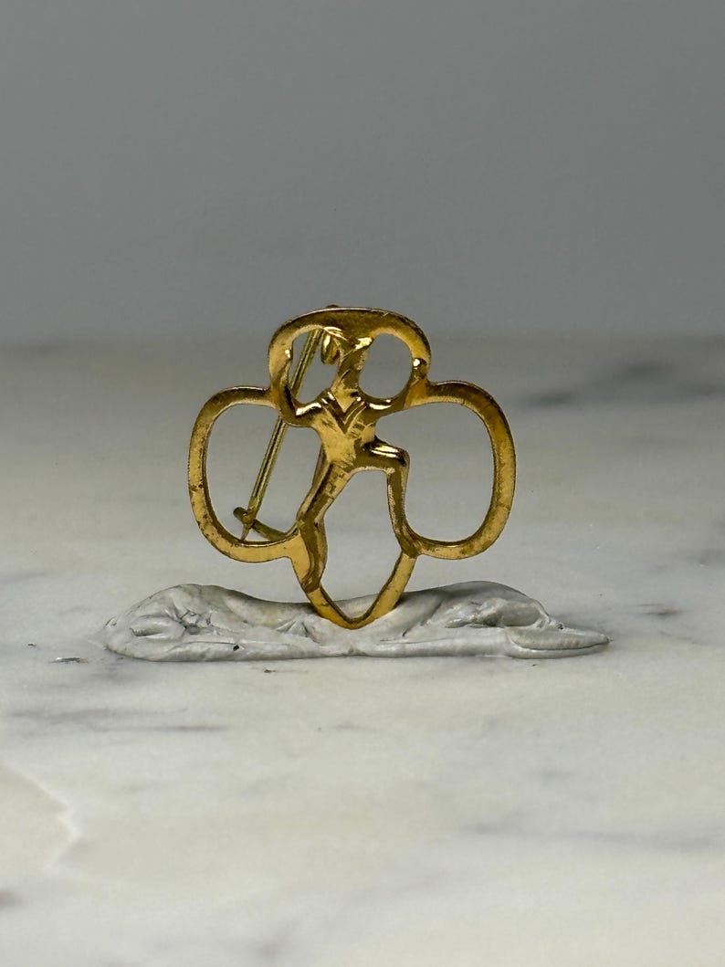 Vintage Girl Scout Brownie Pin – Dancing Elf Pixie Design – Gold Tone ...