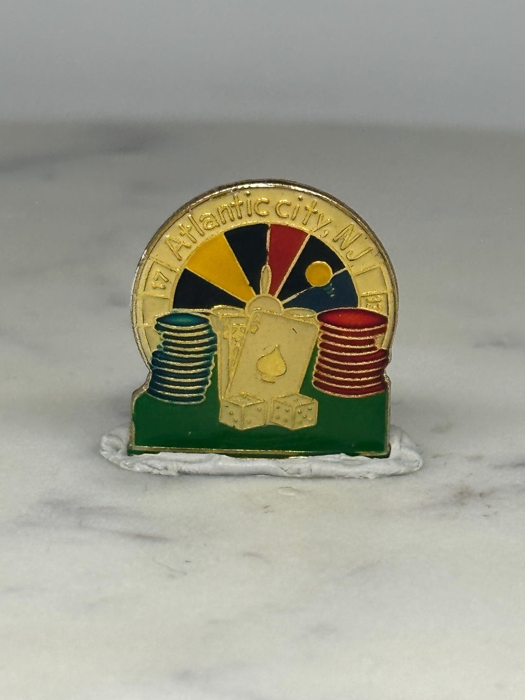 Atlantic City NJ Casino Pin: Multicolor Enamel Finish - Vintage Travel ...