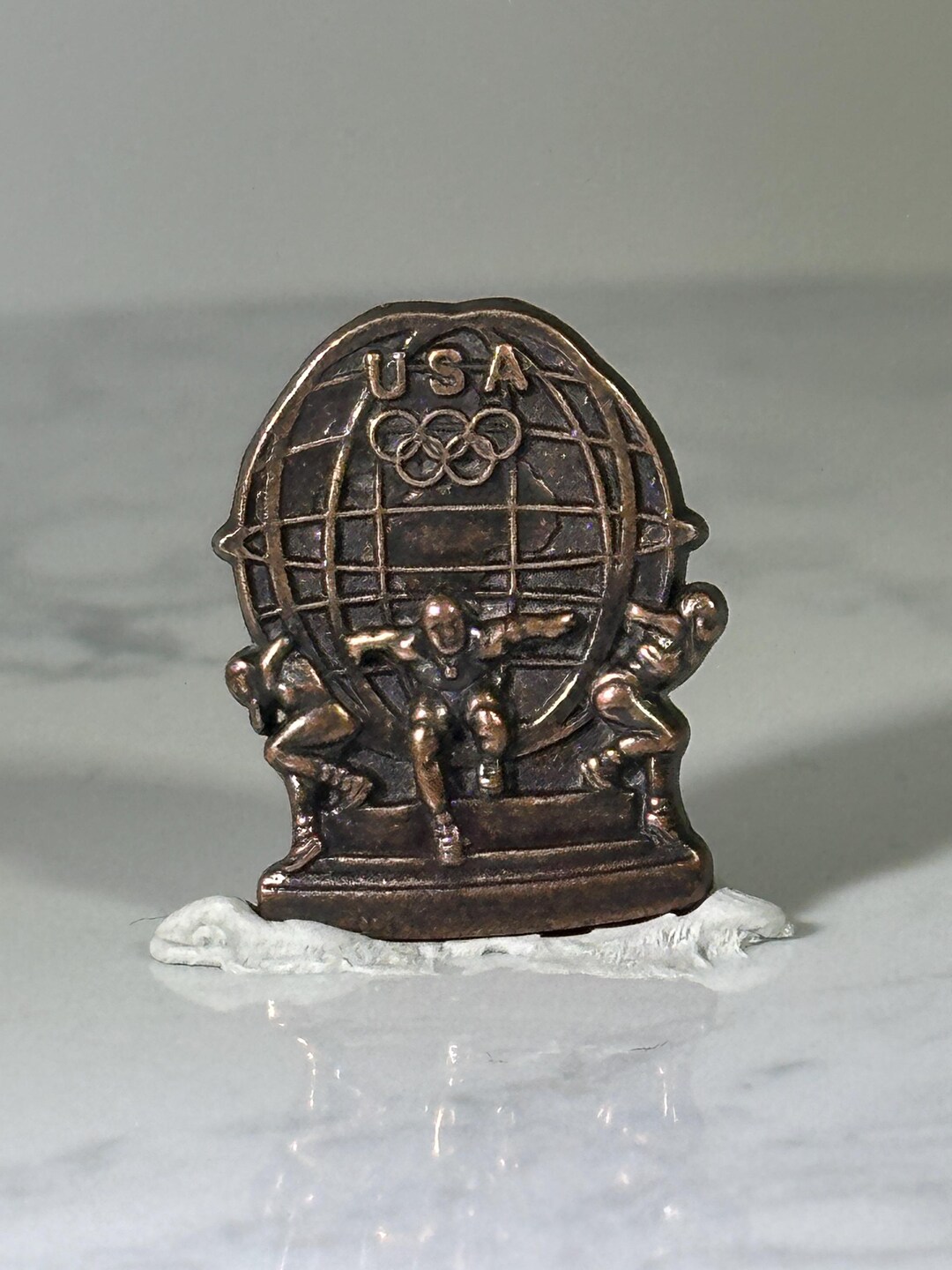 USA Olympic Wrestlers Pin: Bronze Finish - Vintage Sports Accessory - Etsy