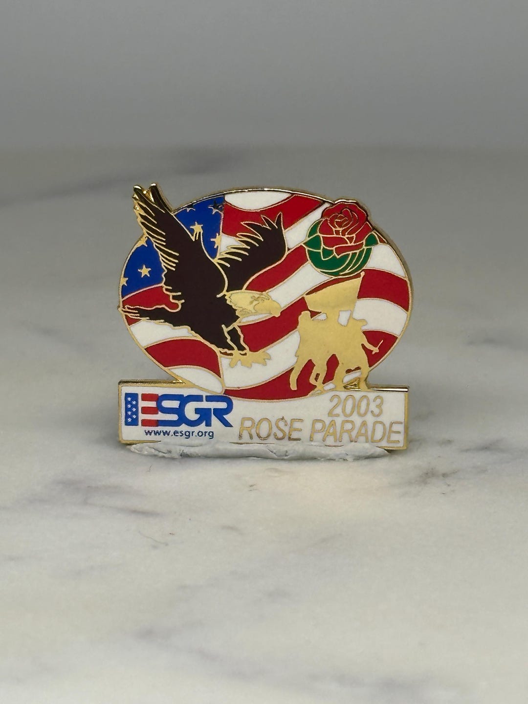 ESGR Rose Parade Pin: American Flag & Eagle Design - 2003 Patriotic ...