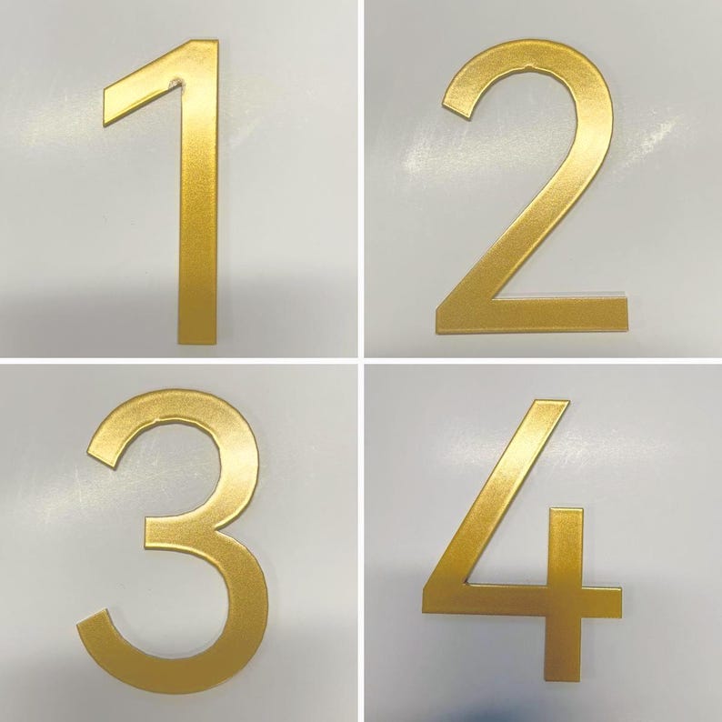 Minimalist 5-inch Metal Number, Modern Gold Address Sign, Housewarming ...