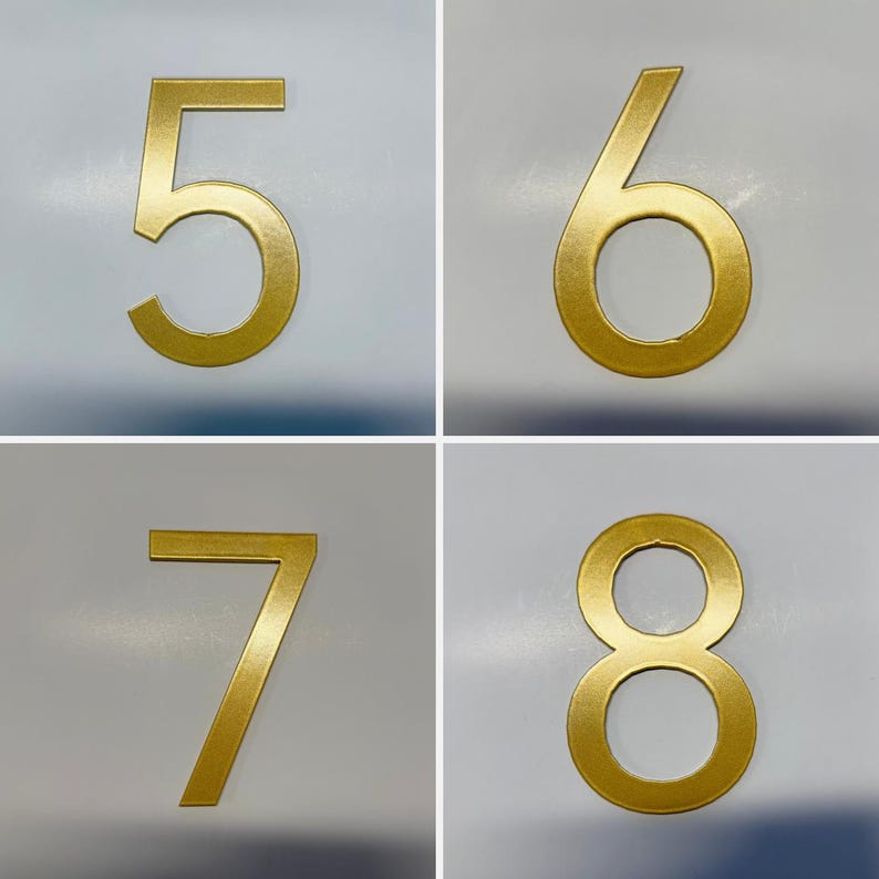 Minimalist 5-inch Metal Number, Modern Gold Address Sign, Housewarming ...