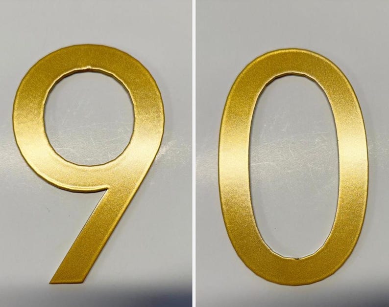Minimalist 5-inch Metal Number, Modern Gold Address Sign, Housewarming ...