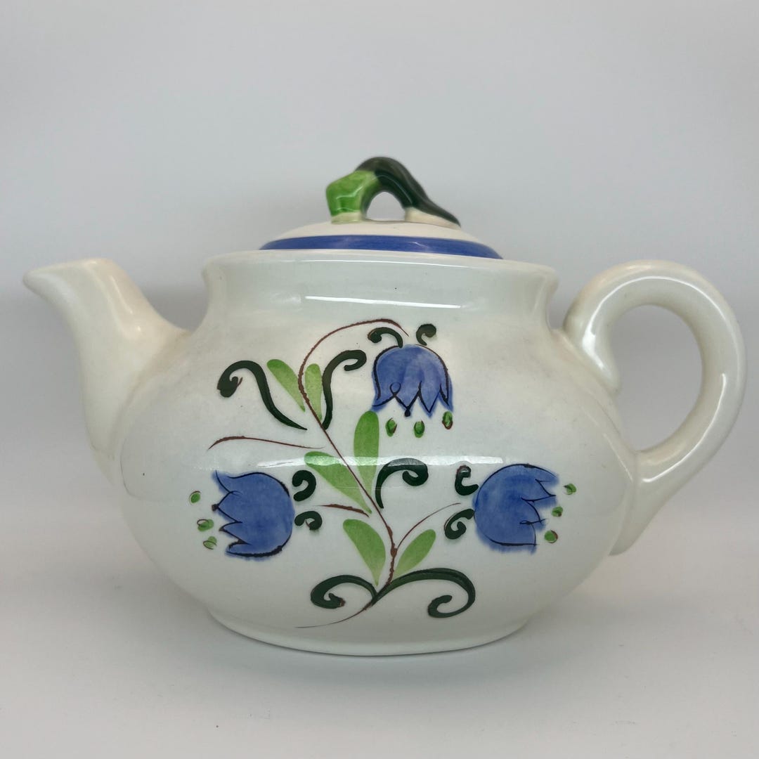Stangl Pottery Hand Painted Blue Tulips Teapot - Etsy