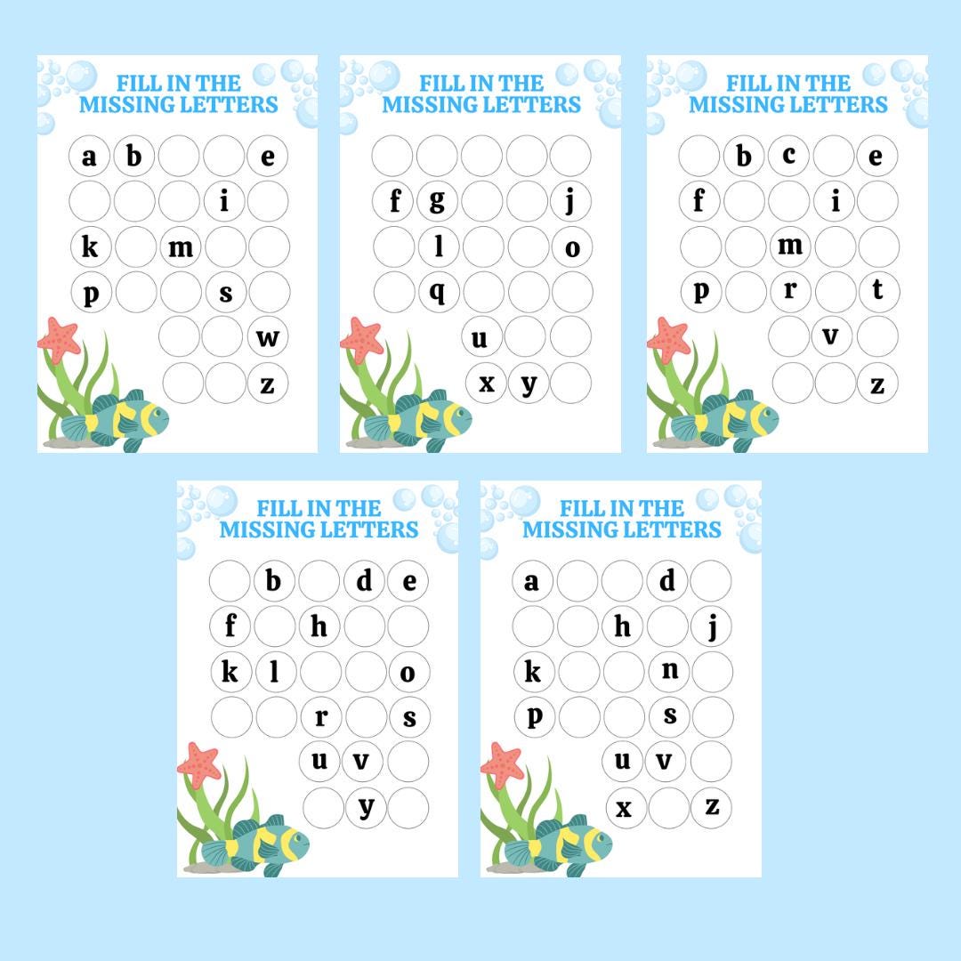 Fill in the Missing Letters Worksheet | Missing Alphabet Activity | ABC ...