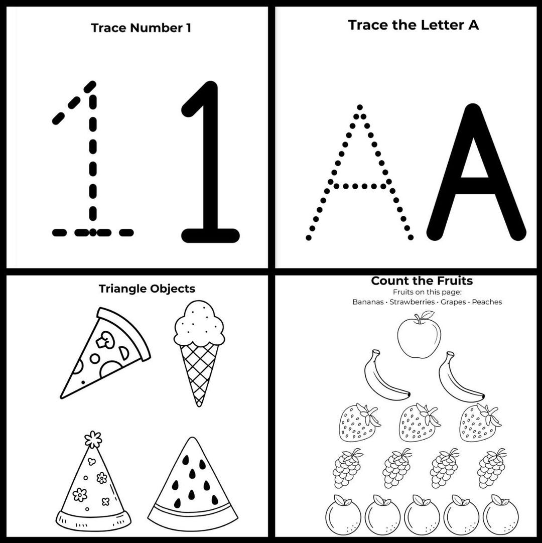 Preschool Learning Workbook Full Edition – ABC, Numbers, Shapes ...