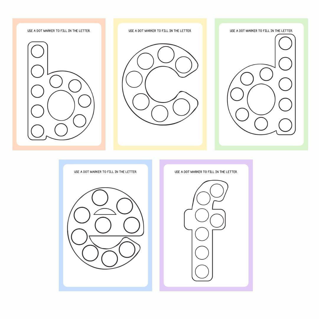 Lowercase Alphabet Dot Marker Worksheets | Preschool A-Z Learning ...