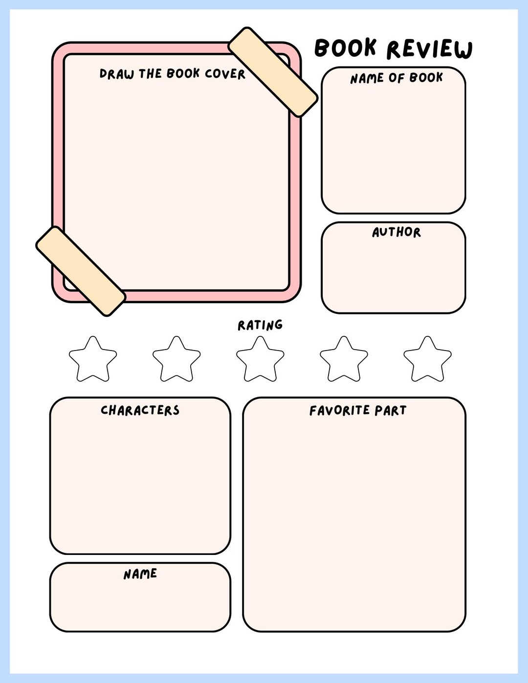 Student Book Review Worksheet Printable | Reading Response | Book ...