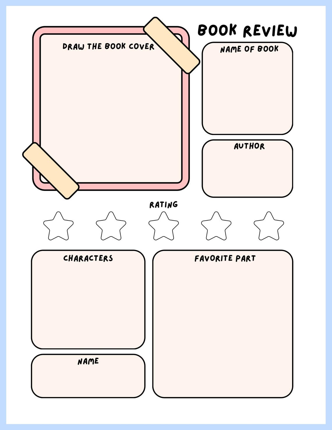 Student Book Review Worksheet Printable | Reading Response | Book ...