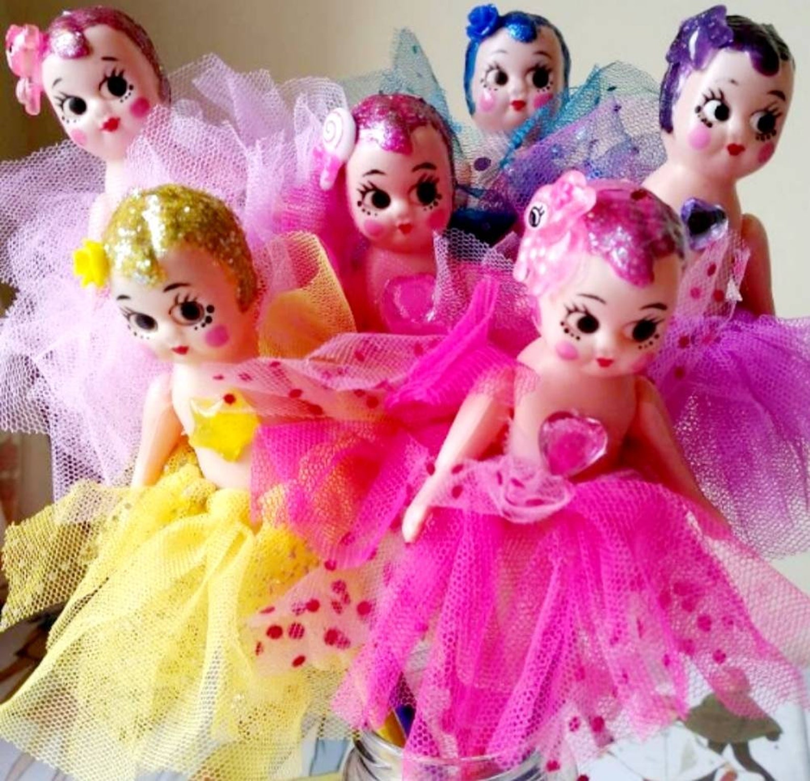Kewpie Doll Rainbow Vintage Style Carnival Cupie Flapper Doll on a ...