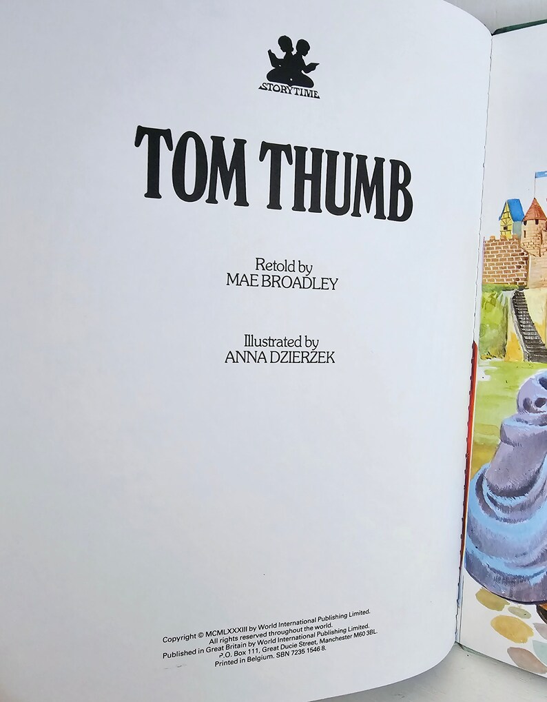 Vintage Tom Thumb Story Book Kitsch Illustrated Fairytale Hardcover Anna Dzierkek Illustrations ...