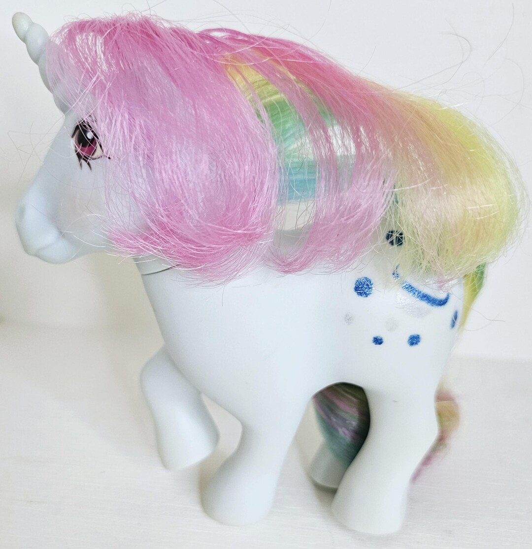 Vintage G1 My Little Pony Moon Dancer Unicorn 1983 Blue Rainbow Hair ...