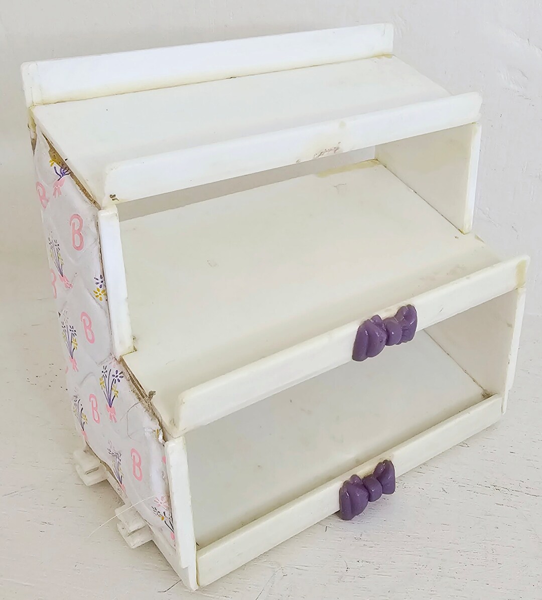 Vintage Mattel Barbie 1992 Snap N Store Shoe Shelf White Quilted Vinyl ...