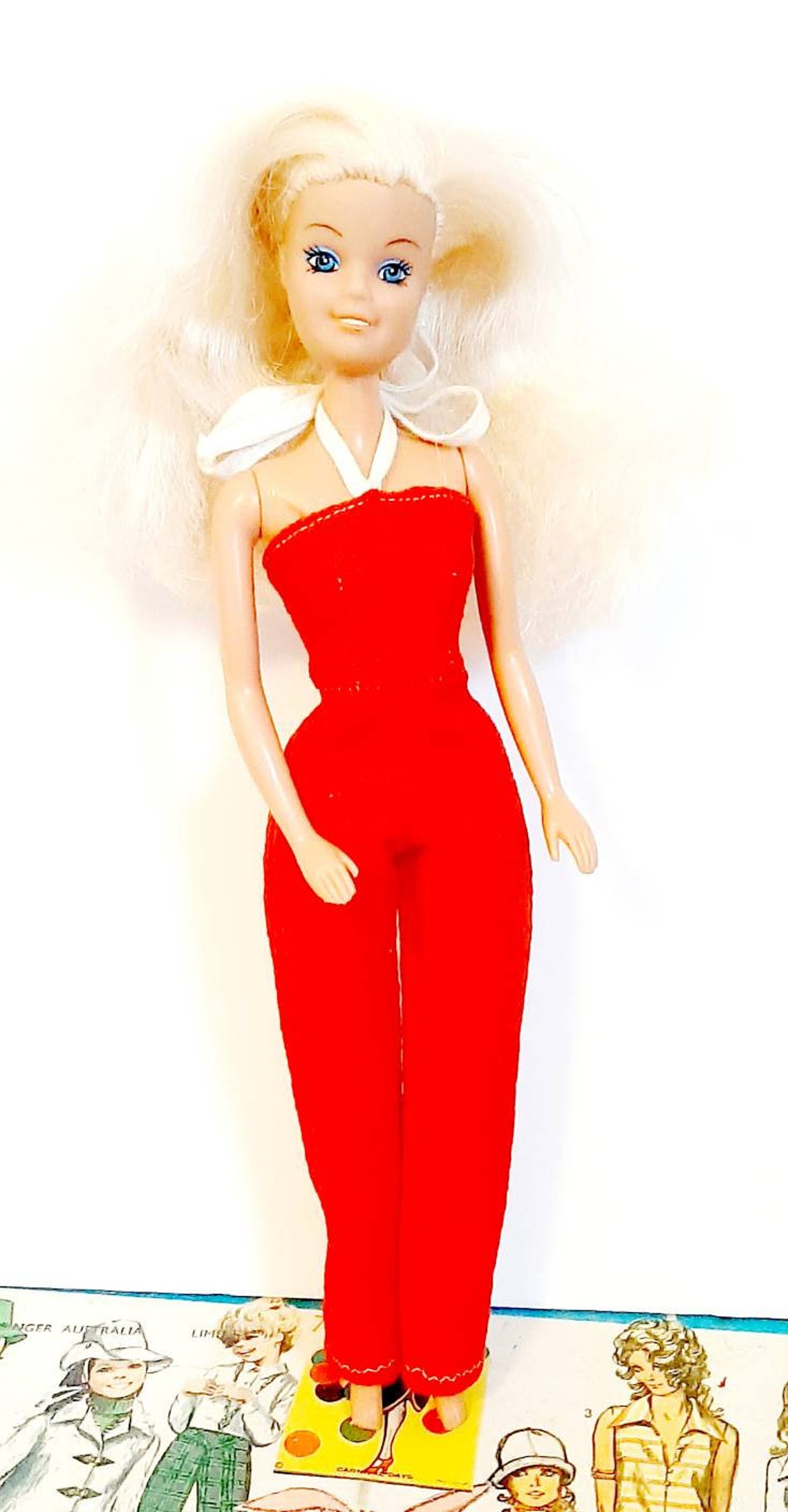 Vintage Totsy Blonde Blue Eyes Barbie Fashion Doll Clone Red Hand Made ...