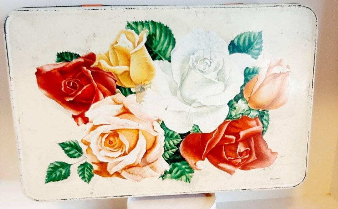 Vintage Kitsch Griffiths Sweets Melbourne Tin Roses Floral Decor Candy ...