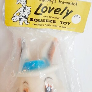 Vintage Rabbit Squeak Toy in Original Pack New Old Stock Lovely Squeeze ...